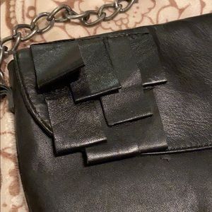 NAF NAF | Bags | Naf Naf Sheep Leather Black Chained Purse | Poshmark
